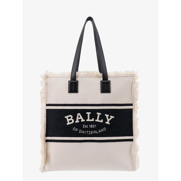 Bally | Bags | Bally Woman Canvas Shoulder Bag With Embroidered Logo ...